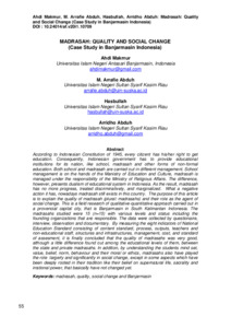 MADRASAH: QUALITY AND SOCIAL CHANGE (Case Study in Banjarmasin Indonesia) - Universitas Islam ...